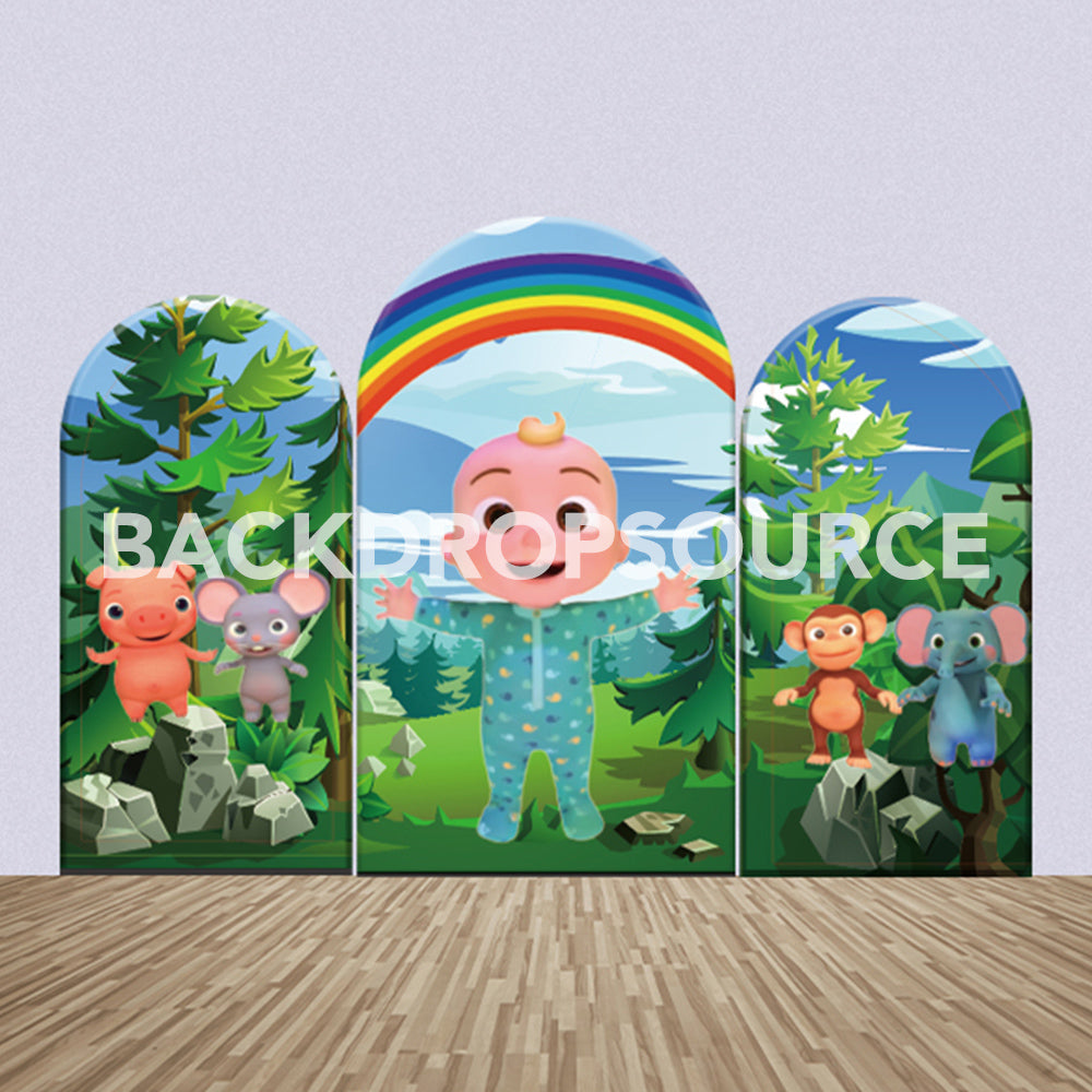 Customized Cocomelon Themed Arch Backdrop | Backdropsource ...