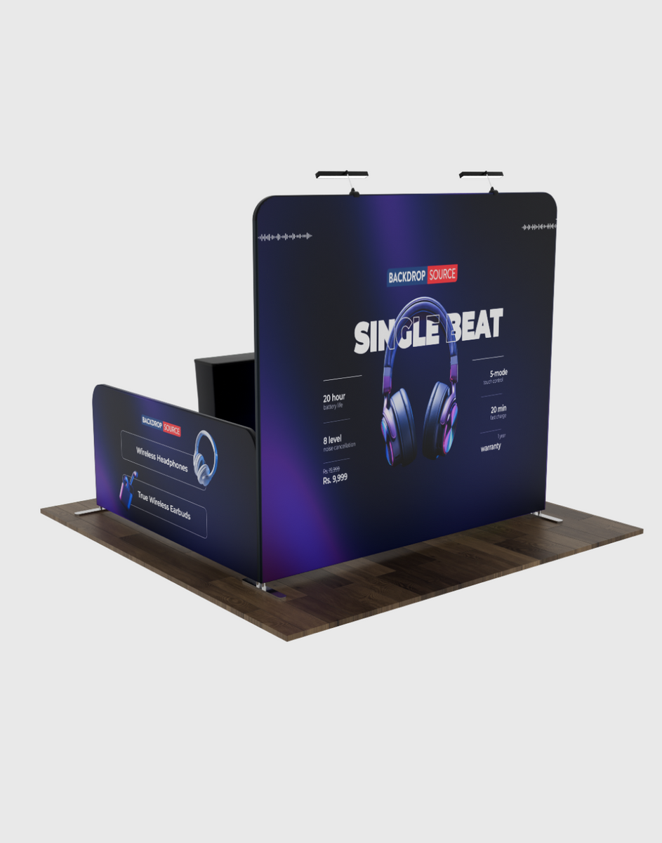 Booth Kit with Backwall, Side Walls, Counter, and Lights ...