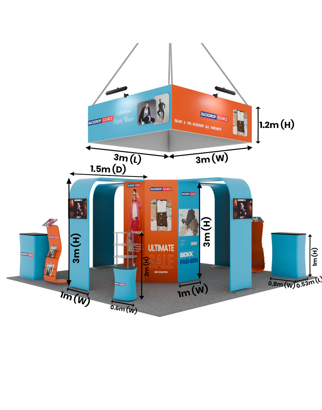 Modular Booth Kits 6m x 6m - Model 02 – Backdropsource India