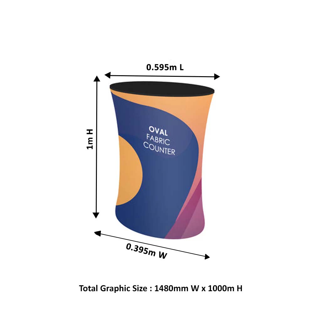 Oval shape Podium Fabric Counter – Backdropsource India
