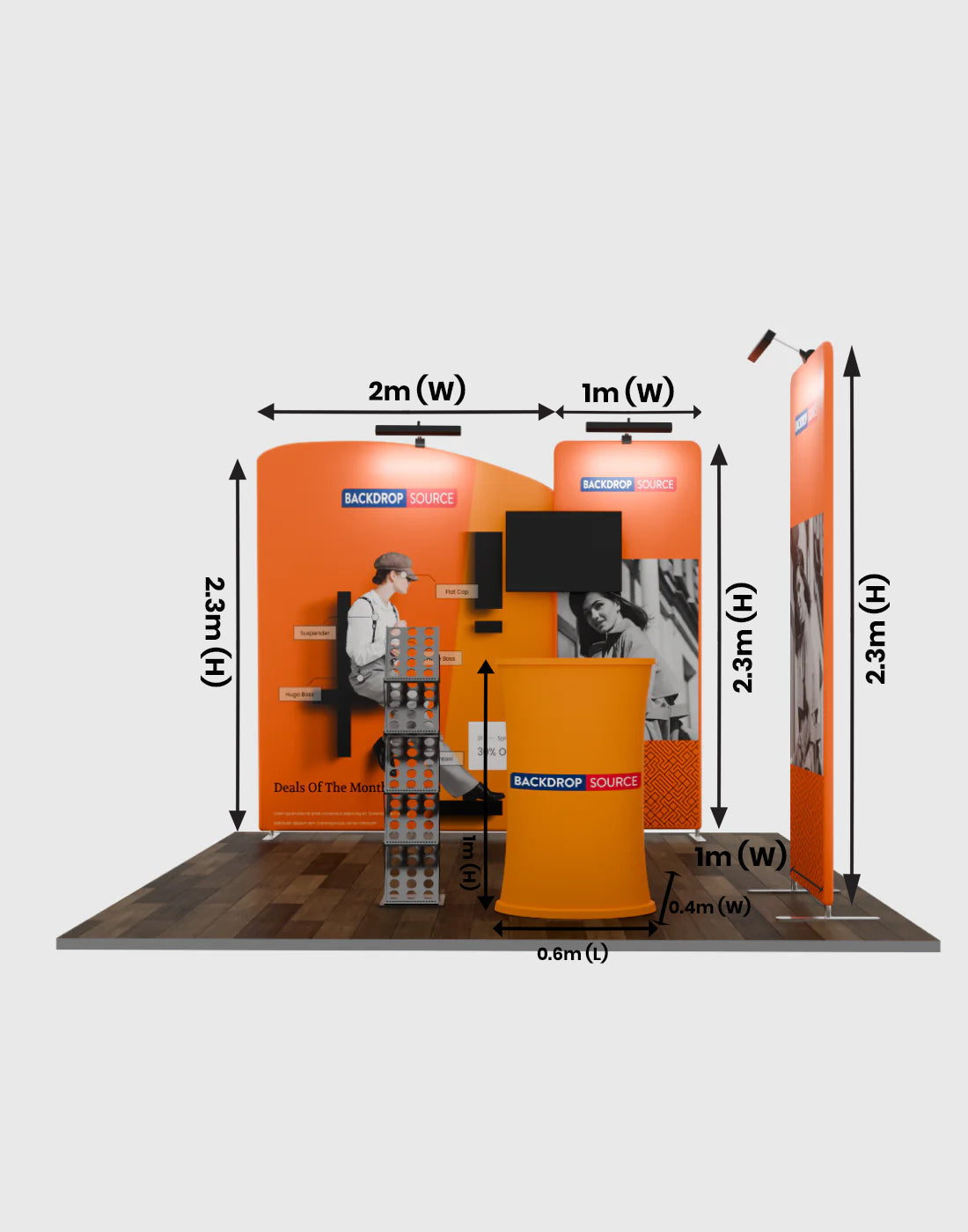 3m Wide Premium TV Display Modular Exhibition System – Backdropsource India