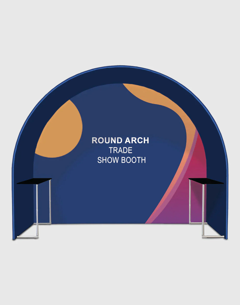 Round Arch Exhibit Booth with Shelf – Backdropsource India