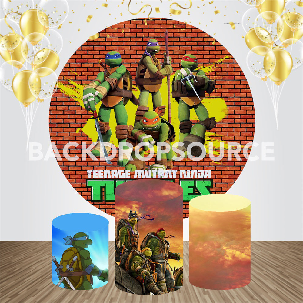 Teenage Mutant Ninja Turtles Fabric Round Backdrop Kit – Backdropsource ...